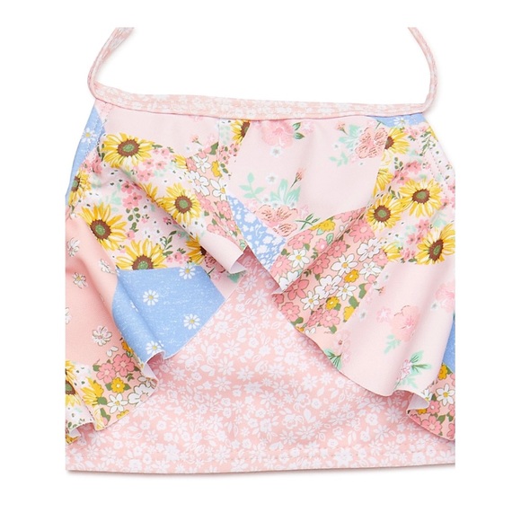 Swim | Bmagical Girls Patchwork Ruffle Bikini With Hair Scrunchies Nwt ...